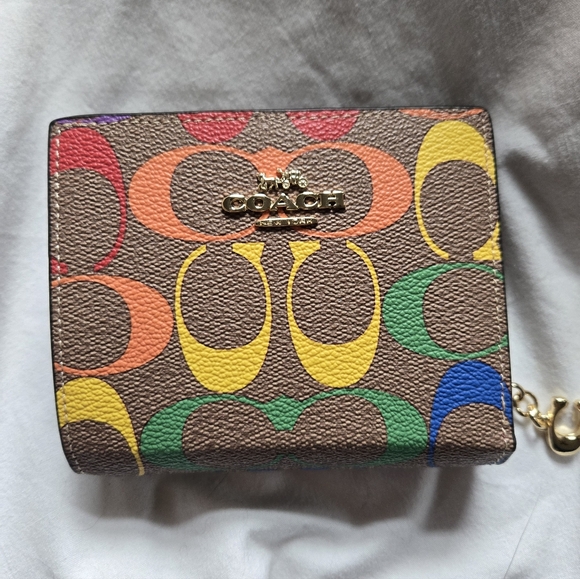 Coach | Bags | Coach Pride Snap Wallet In Rainbow Signature Canvas ...